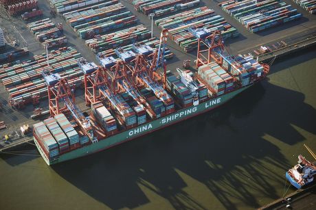 Container Ship China Shipping Line On Editorial Stock Photo - Stock ...