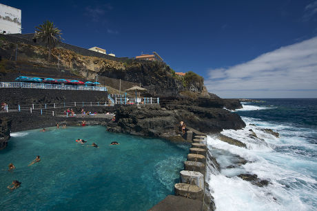 Charco Azul Natural Swimming Pool San Editorial Stock Photo - Stock ...