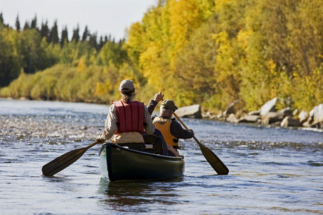 Model Released Men Rowing Canoe Tanana Editorial Stock Photo - Stock ...