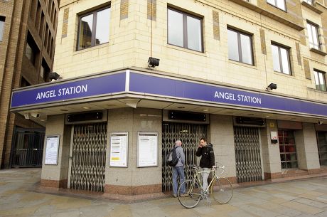Commuters Outside Closed Angel Tube Station Editorial Stock Photo ...