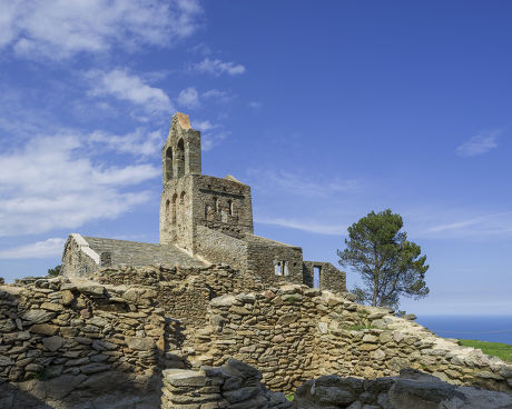 Romanesque Church Santa Helena De Rodes Editorial Stock Photo - Stock ...