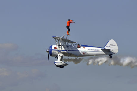 Wing Walker On Airplane Waukesha Air Editorial Stock Photo - Stock ...