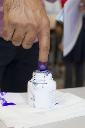 Iraqikurdish Male Dips His Finger Ink Editorial Stock Photo - Stock ...