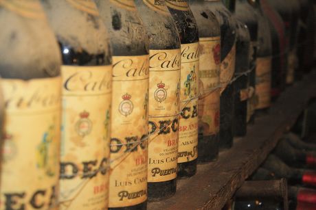 Old Red Wine Bottles Historic Wine Editorial Stock Photo - Stock Image ...