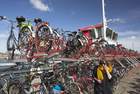 Bikes Bike Racks Amsterdam Netherlands Huge Editorial Stock Photo ...