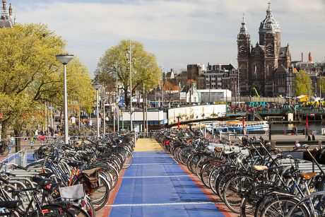 Bikes Bike Racks Amsterdam Netherlands Huge Editorial Stock Photo ...