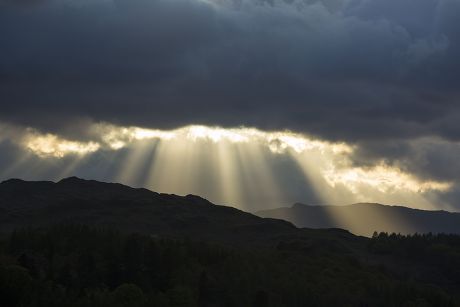 Jacobs Ladders Shafts Sunlight Streaming Through Editorial Stock Photo ...