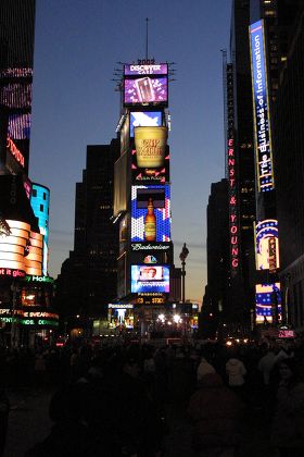 Last Sunset 2001 Falls Times Square Editorial Stock Photo - Stock Image ...