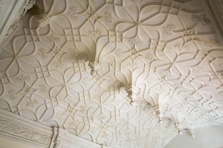 Elaborate Plaster Ceiling Trerice Elizabethan Manor Editorial Stock ...