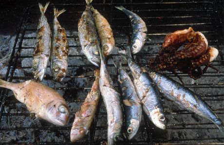Fresh Barbecued Fish Crete Editorial Stock Photo - Stock Image ...