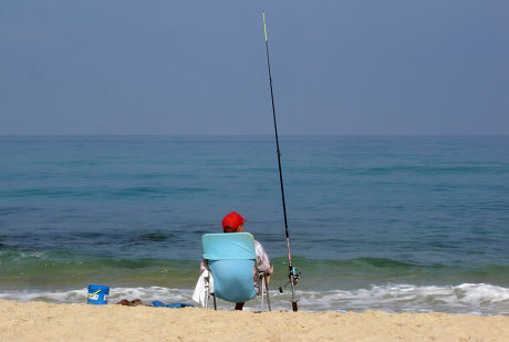 Israeli Fisherman Fishing Fish Nitzanim National Editorial Stock Photo ...