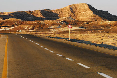 Desert Road Along Arabah Area Jordan Editorial Stock Photo - Stock ...