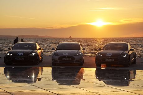 Three Tesla Model S Electric Cars Editorial Stock Photo - Stock Image ...