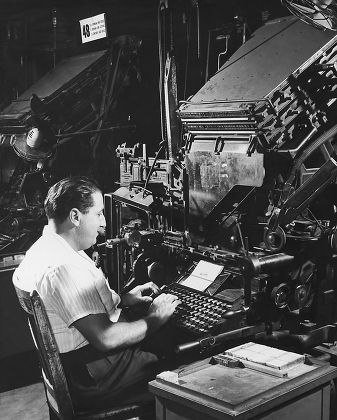 Model Released Typesetting Machine Operator Machine Editorial Stock ...