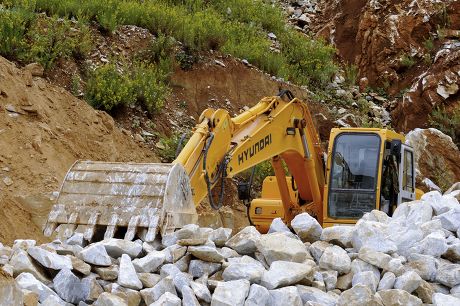 Excavator Bucket Working On Debris Editorial Stock Photo - Stock Image ...