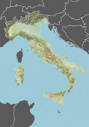 Relief Map Italy Border Mask This Editorial Stock Photo - Stock Image ...