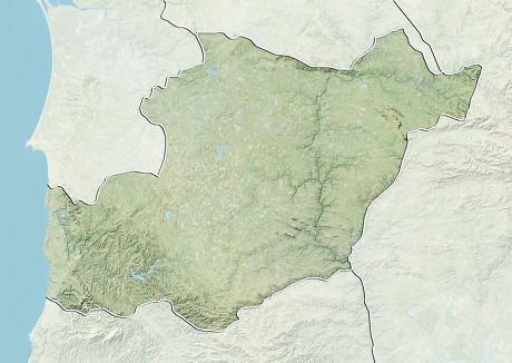 Relief Map District Beja Portugal This Editorial Stock Photo - Stock ...