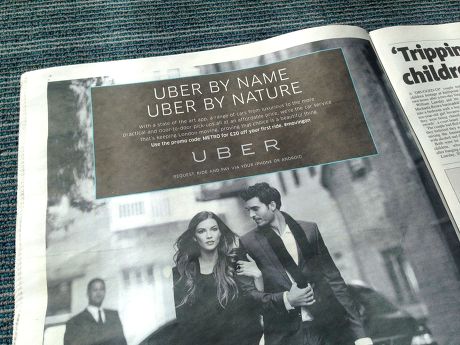 Uber Advert Metro Newspaper Editorial Stock Photo - Stock Image ...