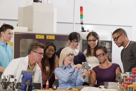 Model Released Engineering Professors Discussing Completed Editorial ...