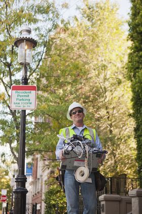 Model Released Cable Installer Equipment Working Editorial Stock Photo ...