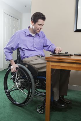 Model Released Quadriplegic Man Wheelchair Spinal Editorial Stock Photo ...