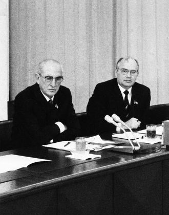 Yuri Andropov Mikhail Gorbachev During Meeting Editorial Stock Photo ...