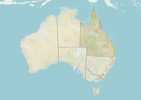 Relief Map Australia Showing State Queensland Editorial Stock Photo ...