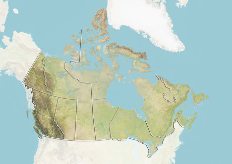 Relief Map Canada Boundaries Provinces This Editorial Stock Photo ...