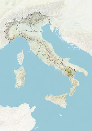 Relief Map Italy Showing Region Basilicata Editorial Stock Photo ...