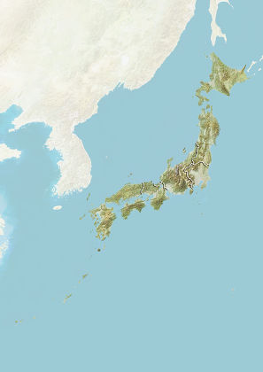 Relief Map Japan Boundaries Regions This Editorial Stock Photo - Stock ...
