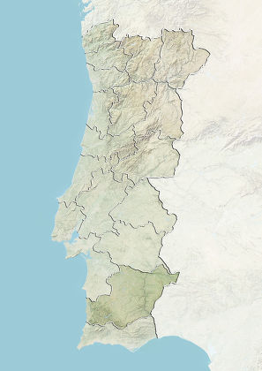 Relief Map Portugal Showing District Beja Editorial Stock Photo - Stock ...