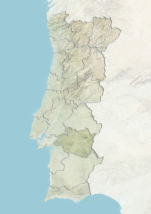 Relief Map Portugal Showing District Evora Editorial Stock Photo ...