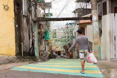 Street Colourful Banners Santo Amaro Favela Editorial Stock Photo ...
