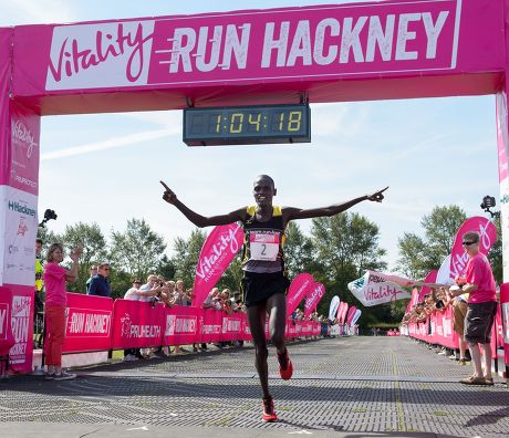 Vitality Run Hackney 2014, Half marathon Road Running event, London, Britain - 22 Jun 2014 Stock ...