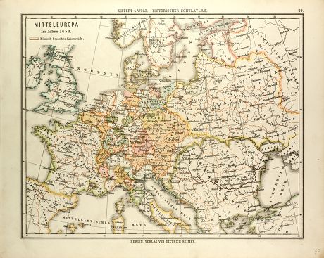 Map Central Europe 1650 Editorial Stock Photo - Stock Image | Shutterstock