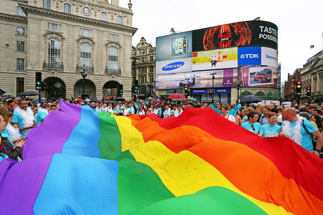 Giant Rainbow Flag Pride London Parade Editorial Stock Photo - Stock ...