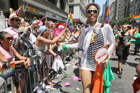 Gay Pride Parade Marches Down Fifth Editorial Stock Photo - Stock Image ...