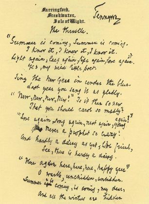 Manuscript Throstle Poem By Alfred Lord Editorial Stock Photo - Stock ...