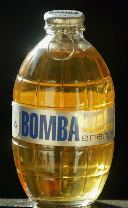 Bomba Yellow Energy Soft Drink Hand Editorial Stock Photo - Stock Image ...