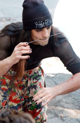 Chris Angel Sticking Pin His Arm Editorial Stock Photo - Stock Image ...