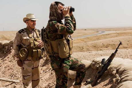 Kurdish Fighter Peshmerga Watching Out Isis Editorial Stock Photo ...