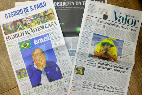 Front Pages Brazilian Newspapers Report On Editorial Stock Photo ...