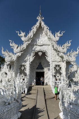 Wat Rong Khun Tourists On Stairs Editorial Stock Photo - Stock Image ...