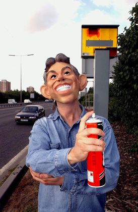 Captain Gatso Tony Blair Mask Spray Editorial Stock Photo - Stock Image ...