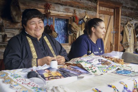 Two Athabaskan Women Display Traditional Crafts Editorial Stock Photo ...