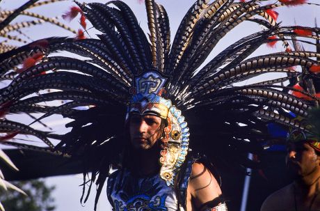 Traditional Aztec Headdress Made Pheasant Feathers Editorial Stock ...