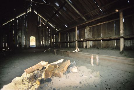 Inside Chinook Dwelling Called Longhouse Made Editorial Stock Photo ...