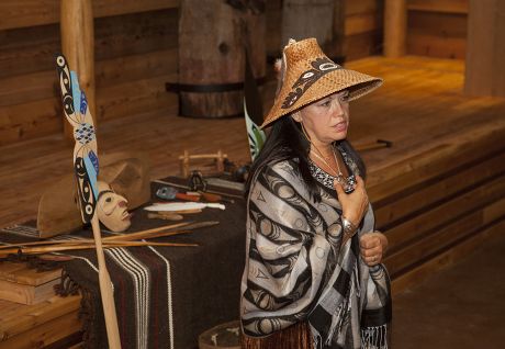Traditional Storyteller Dressed Cedar Bark Hat Editorial Stock Photo ...