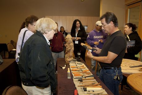 Coast Salish Wood Carver Demonstrates Use Editorial Stock Photo - Stock ...