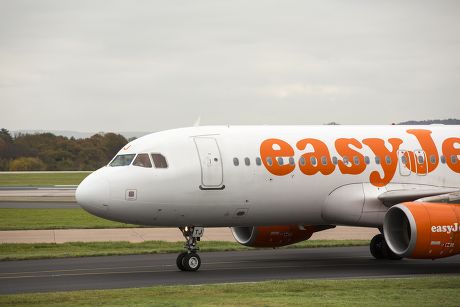 Easyjet Plane Taxiing Towards Runway Manchester Editorial Stock Photo ...